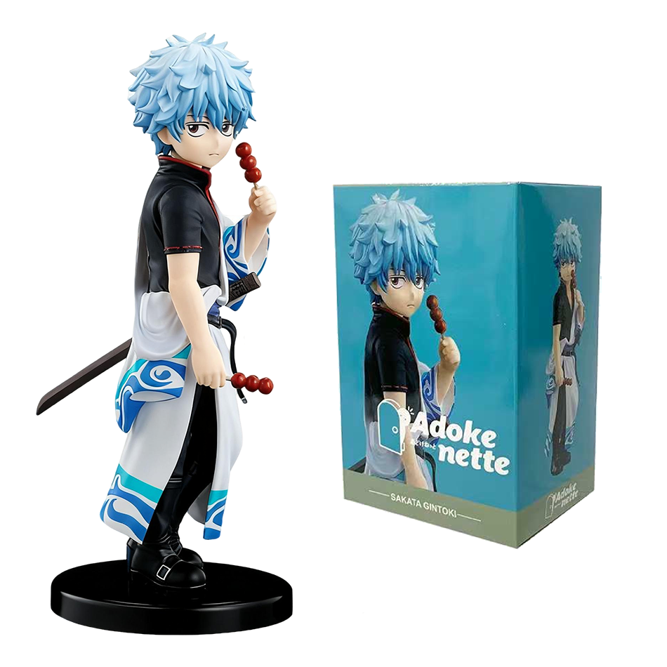 Original 14CM Anime Gintama Figure Sakata Gintoki Katsura Kotarou Stand ...