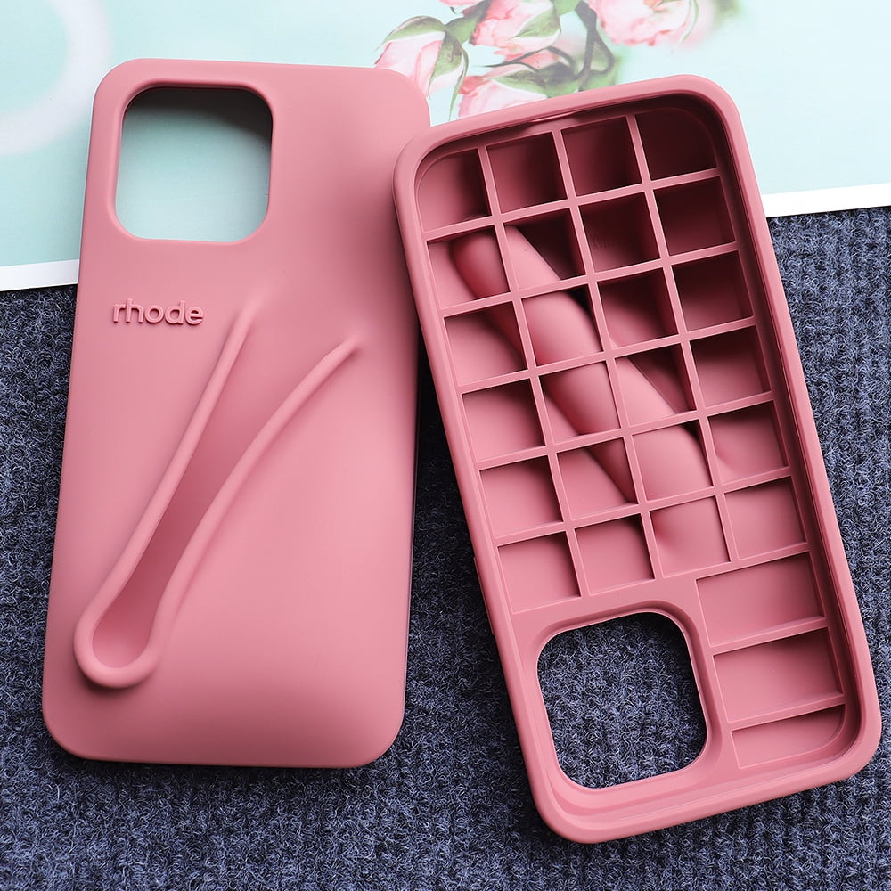 Original 2025 Ins New DIY Lipstick Holder Rhode Soft Phone Case for iPhone 16 Pro Max 15 13 12 ...
