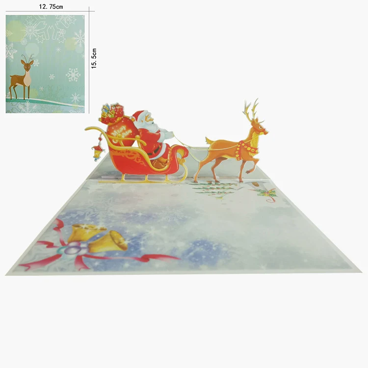 Original 3D Pop UP Santa Claus Cards Christmas Greeting Cards Party ...