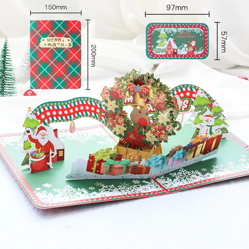 Original 3D Pop UP Santa Claus Cards Christmas Greeting Cards Party ...
