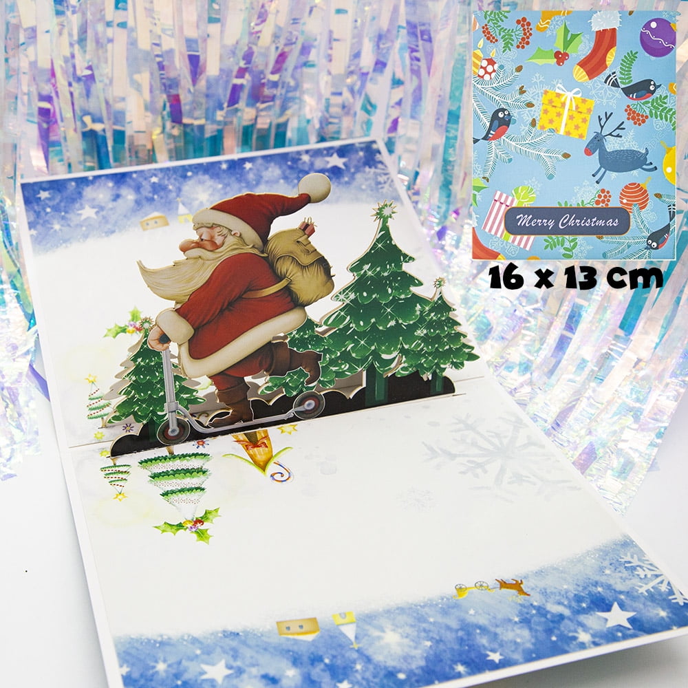 Original 3D Pop UP Santa Claus Cards Christmas Greeting Cards Party ...