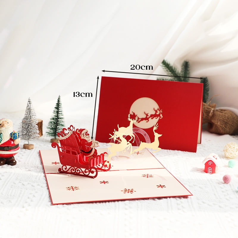 Original 3D Pop UP Santa Claus Cards Christmas Greeting Cards Party ...