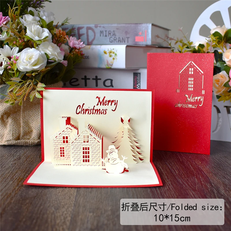 Original 3D Pop UP Santa Claus Cards Christmas Greeting Cards Party ...