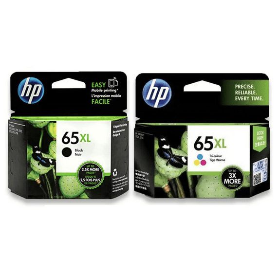 65XL High Yield Black and Tri-Color Ink Cartridges, Compatible with HP ...