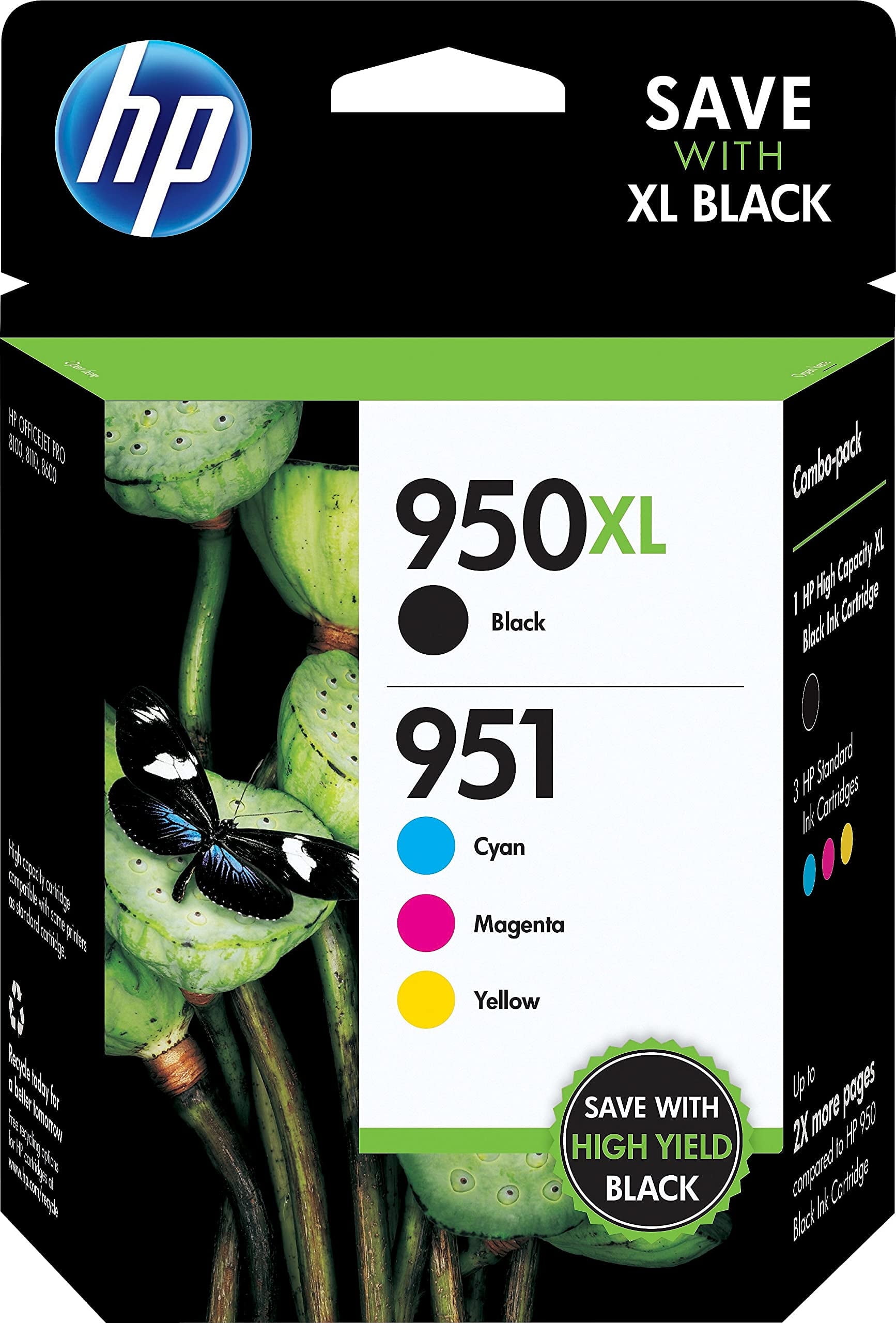 Original 950XL High Yield Black and 951 standard yield Color Ink ...
