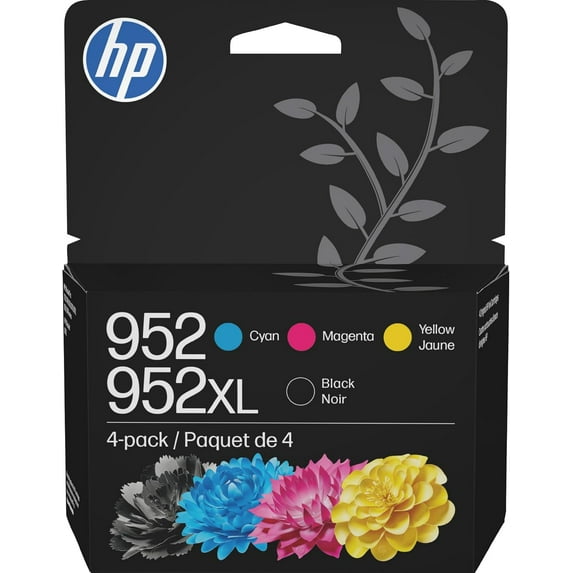 Original 952 Cyan, Magenta, Yellow / 952XL Black Ink Cartridges (4-Pack ...