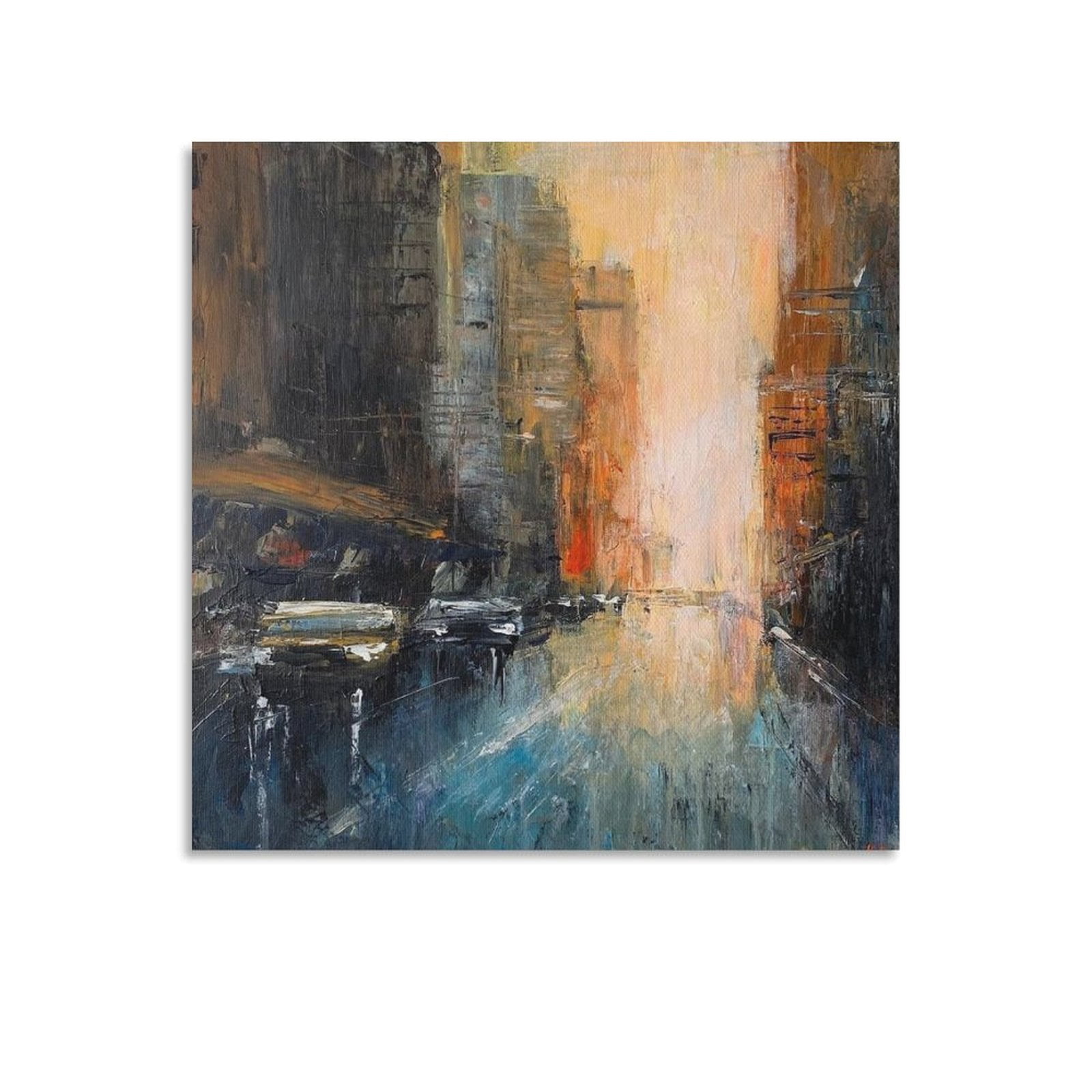 Original Abstract Brooklyn Cityscape Paintings On Canvas Long Island ...