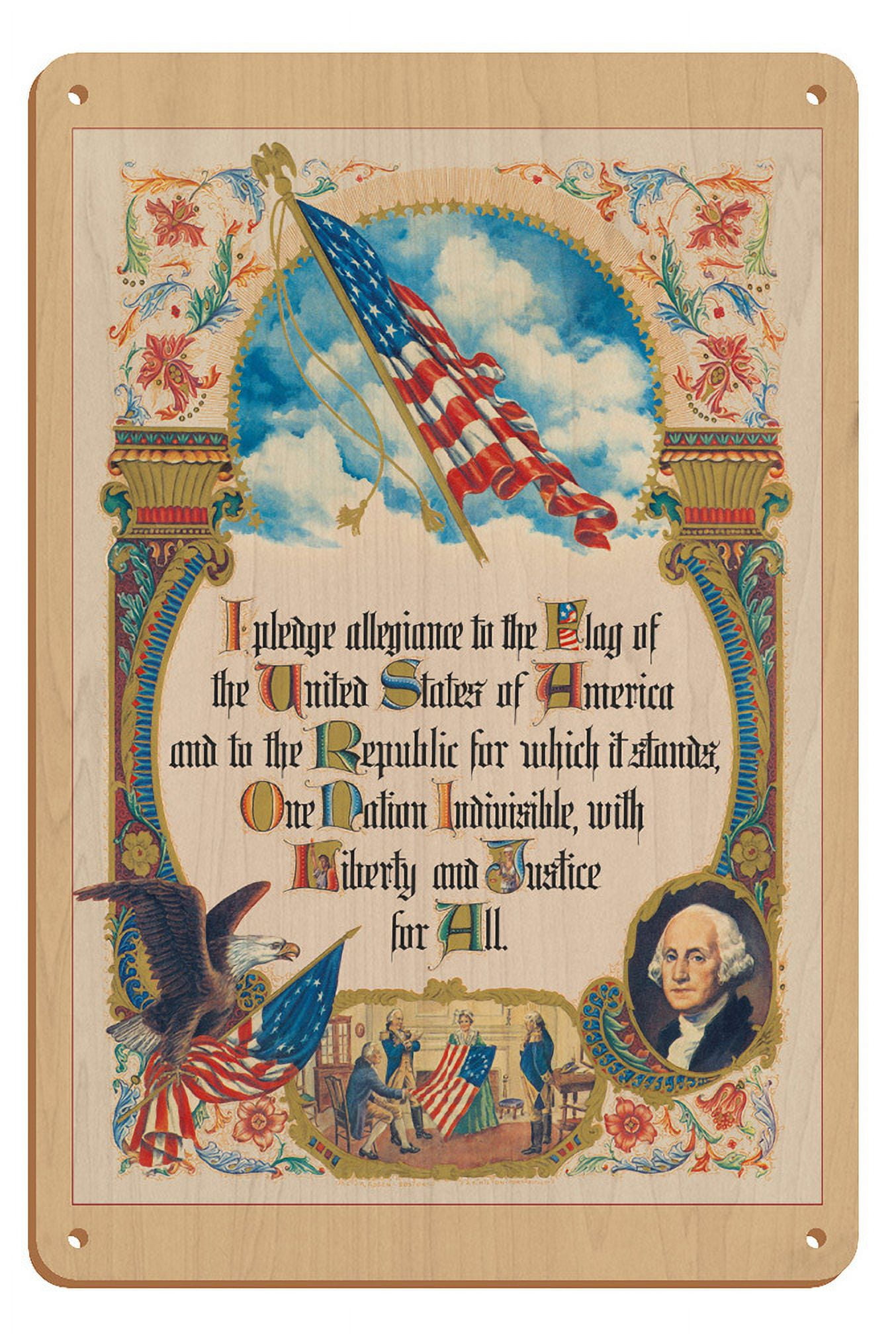 Original American Pledge of Allegiance - One Nation Indivisible Version ...