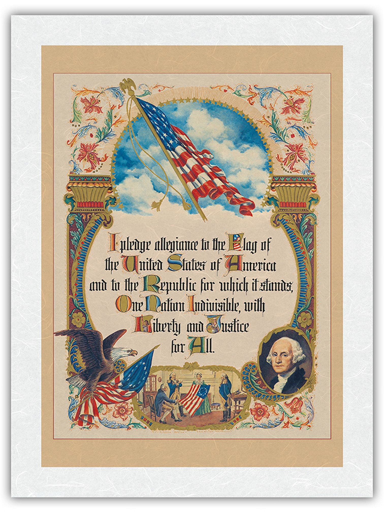 Original American Pledge of Allegiance - One Nation Indivisible Version ...