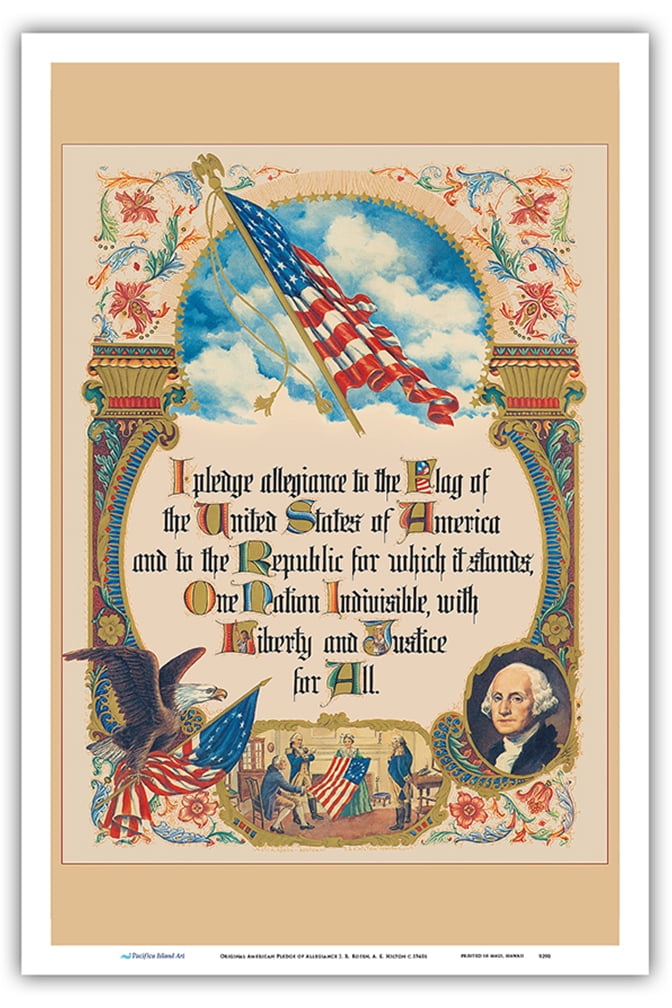 Original American Pledge of Allegiance - One Nation Indivisible Version ...