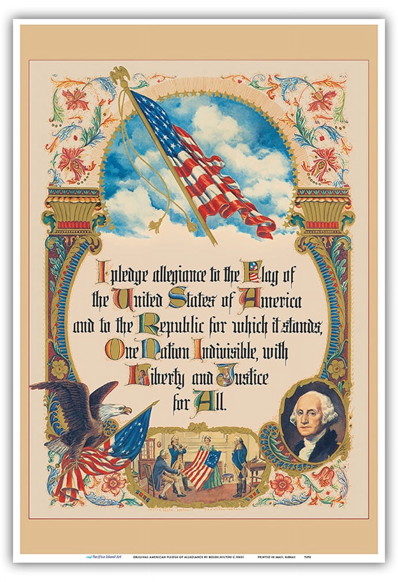 Original American Pledge of Allegiance - One Nation Indivisible Version ...