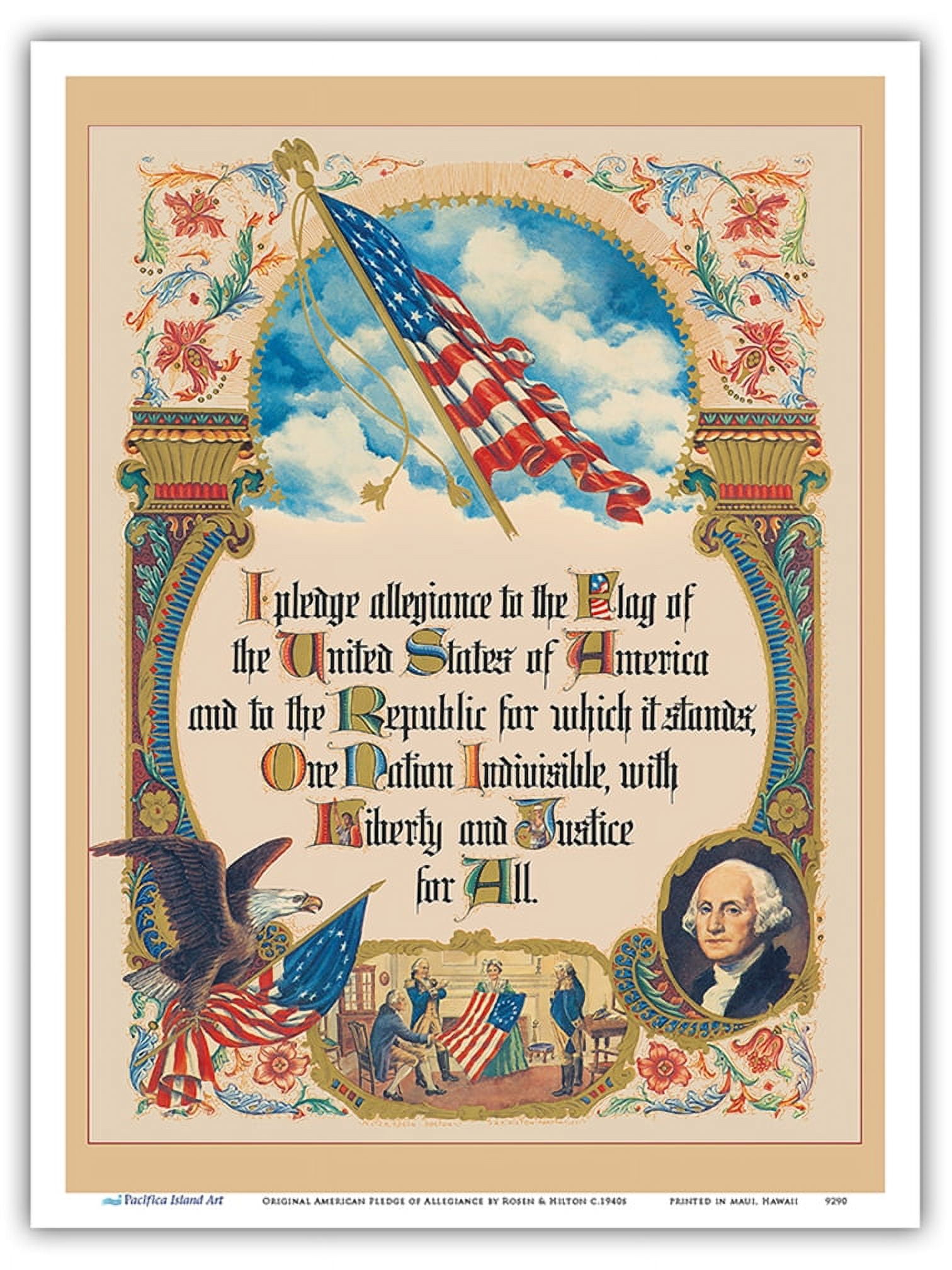 Original American Pledge of Allegiance - One Nation Indivisible Version ...
