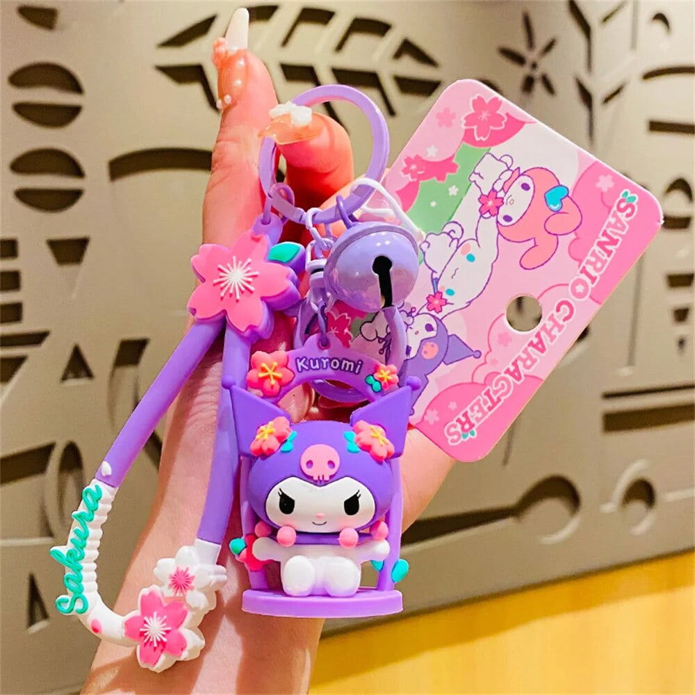 Original Anime Sanrio Kuromi Keychain 산리오 Kawaii Sakura Series ...