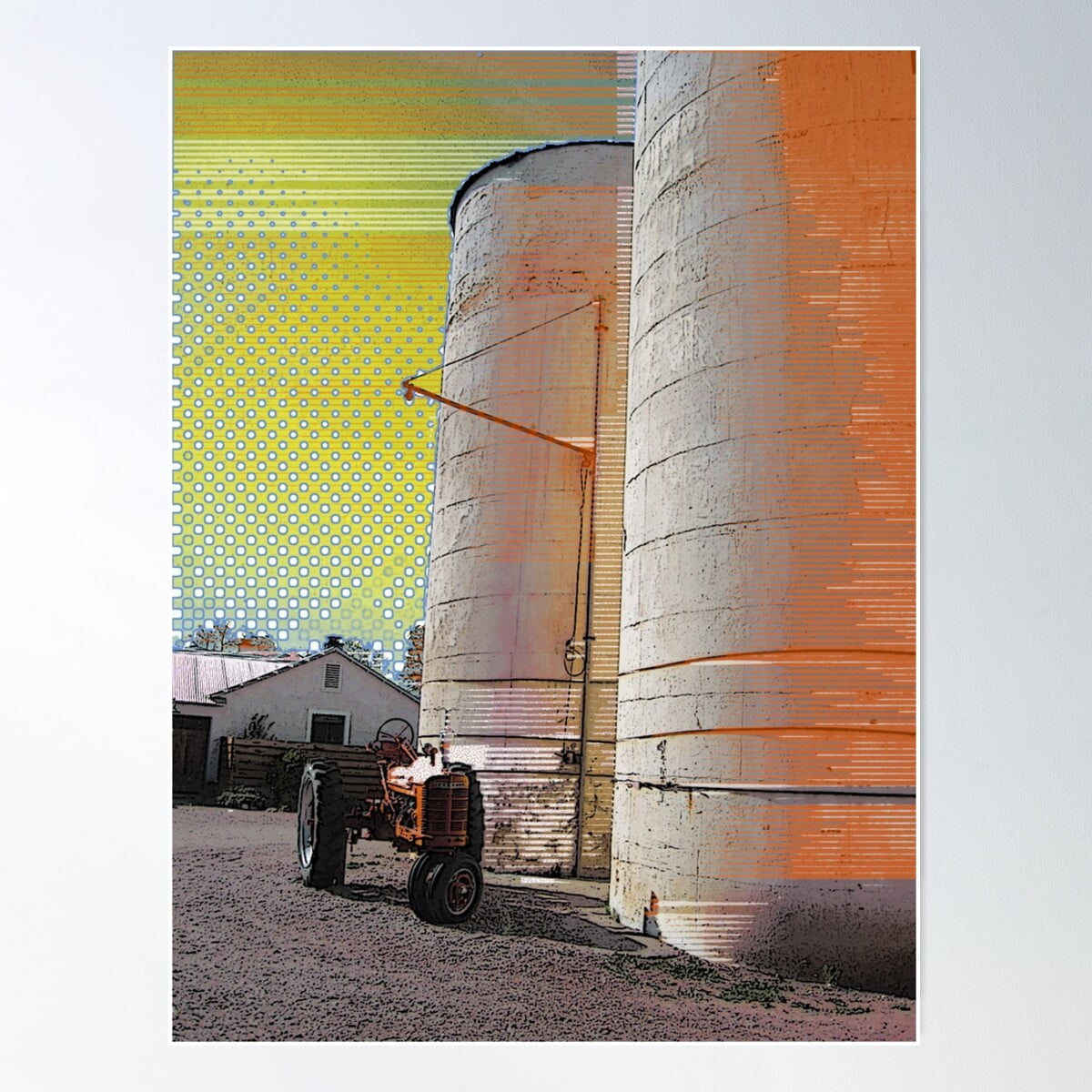 Original Art - Farm Photography - Modern Farm Art - Silos - Tractor ...