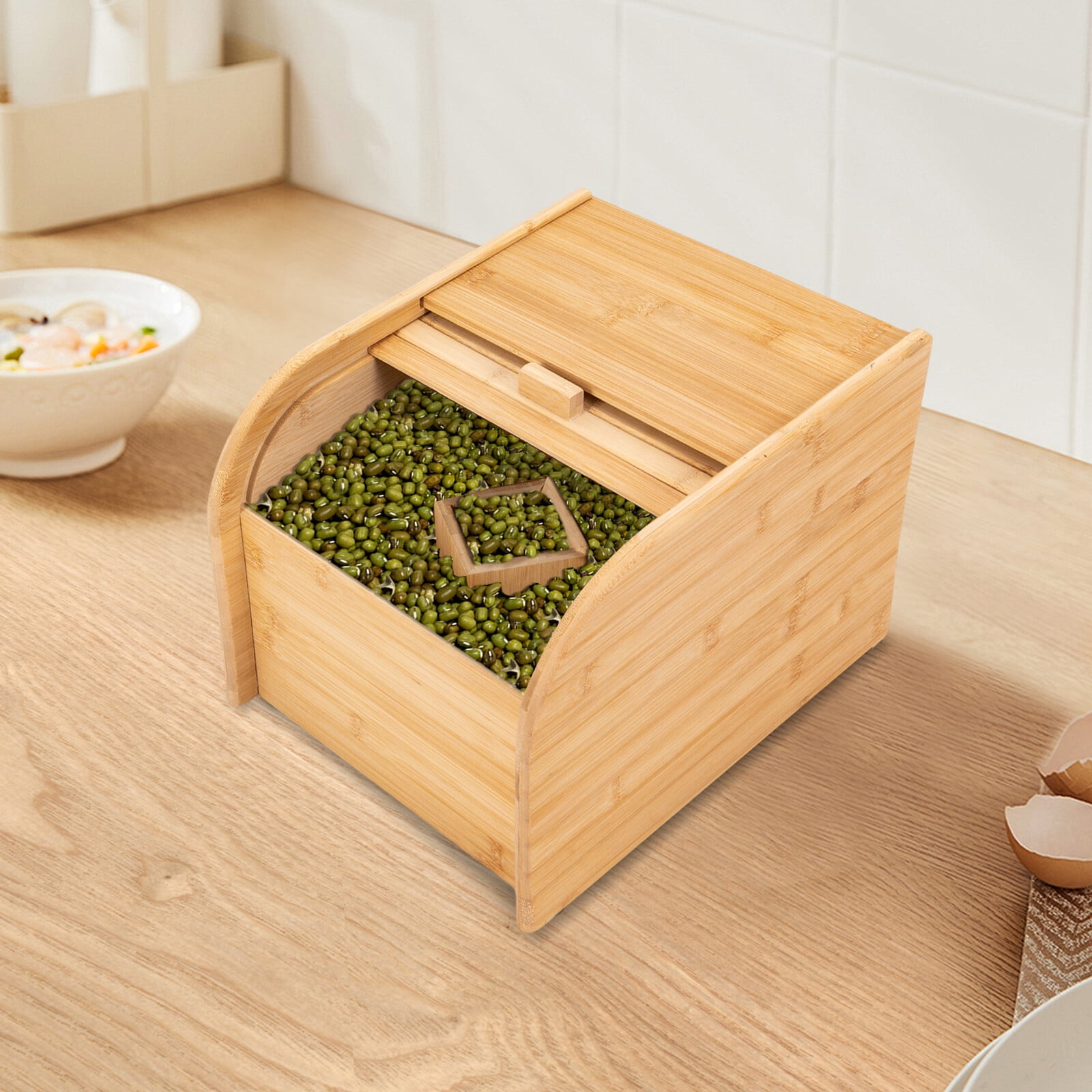 Original Bamboo Color 10.4x13.8x9.8 Inch Bamboo Rice Barrel 10kg ...