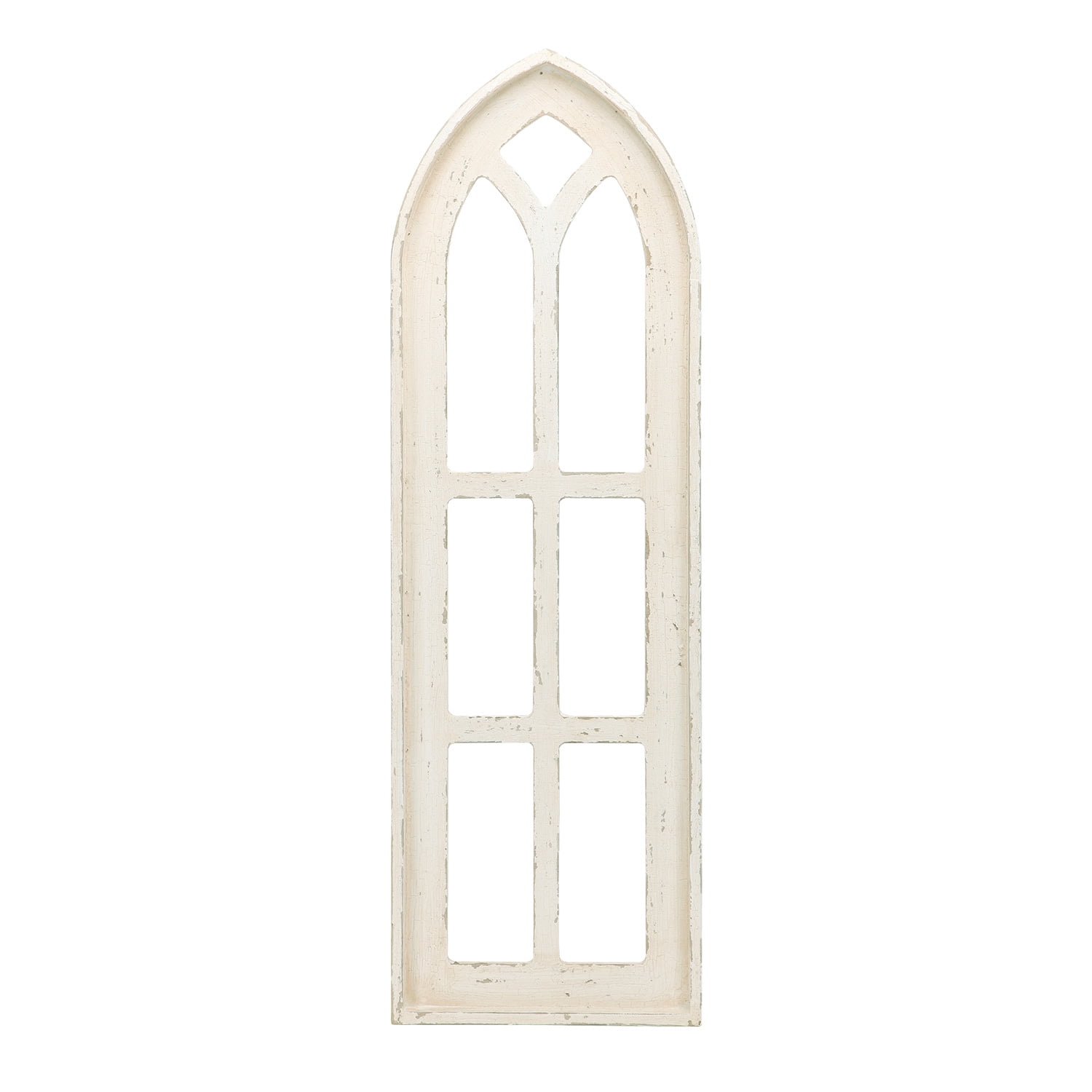 Synovana Arched Wooden Window Frame Wall Decor, Rustic Farmhouse Wood ...