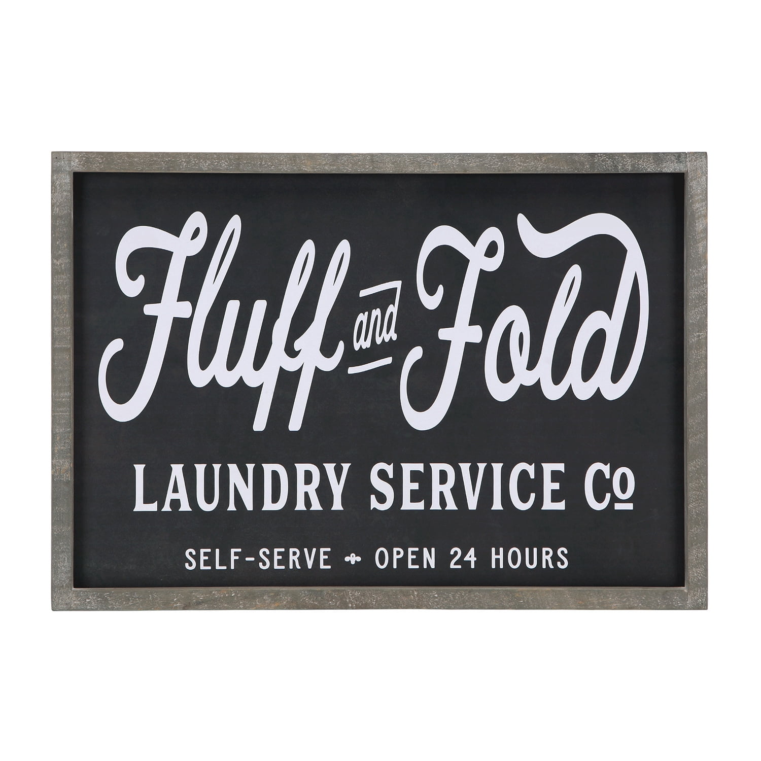 Synovana Fluff and Fold Laundry Wall Art Sign, Wooden Framed Laundry ...