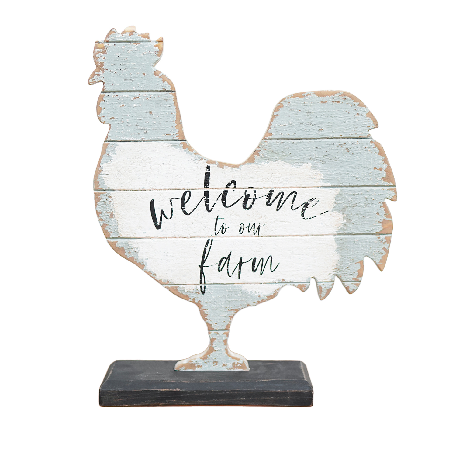 Synora Rustic Rooster Table Decor Farmhouse Wooden Country Sign Shabby ...