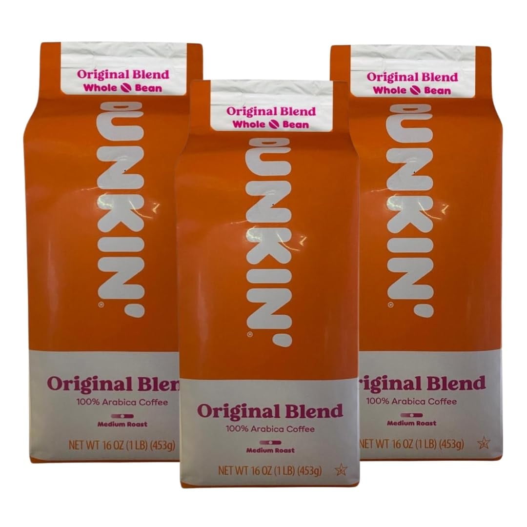Original Blend Medium Roast Whole Bean Coffee, Caffeinated Arabica Coffee, Ounce (1lb Pack Of 3 ...
