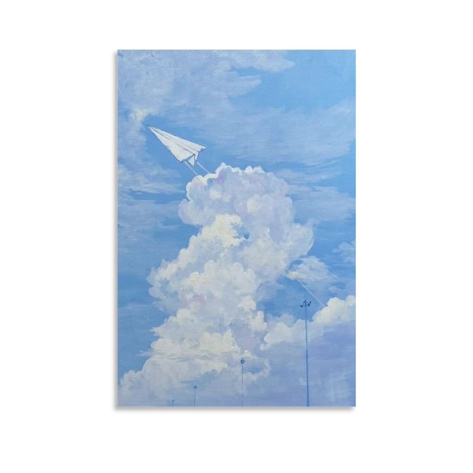 Original Blue Sky And White Cloud Painting Canvas Blue Sky Painting ...