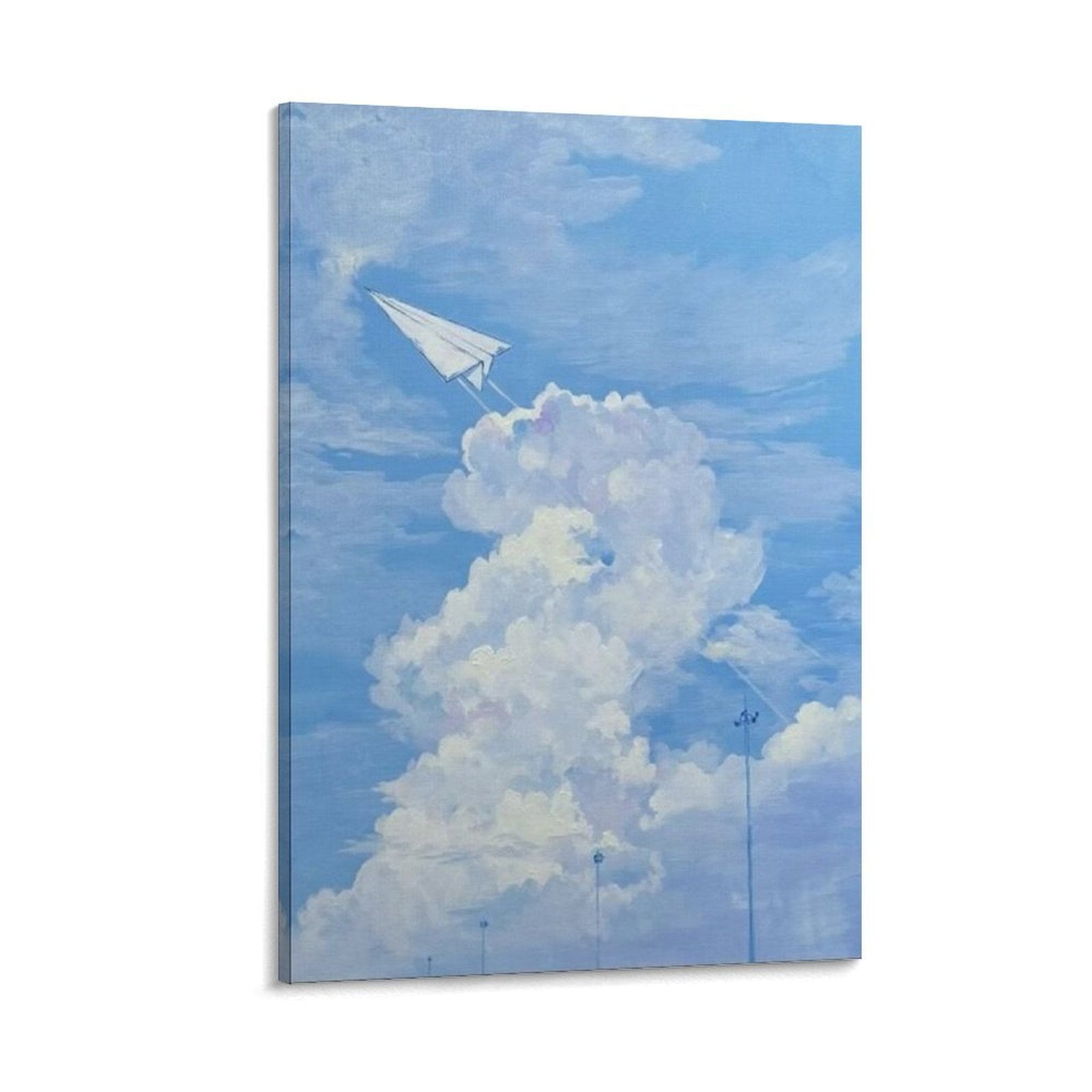 Original Blue Sky And White Cloud Painting Canvas Blue Sky Painting ...