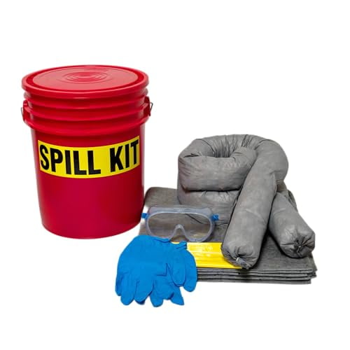 Original Bucket Spill Kit - Universal Absorbents & 5-Gallon Red Bucket ...