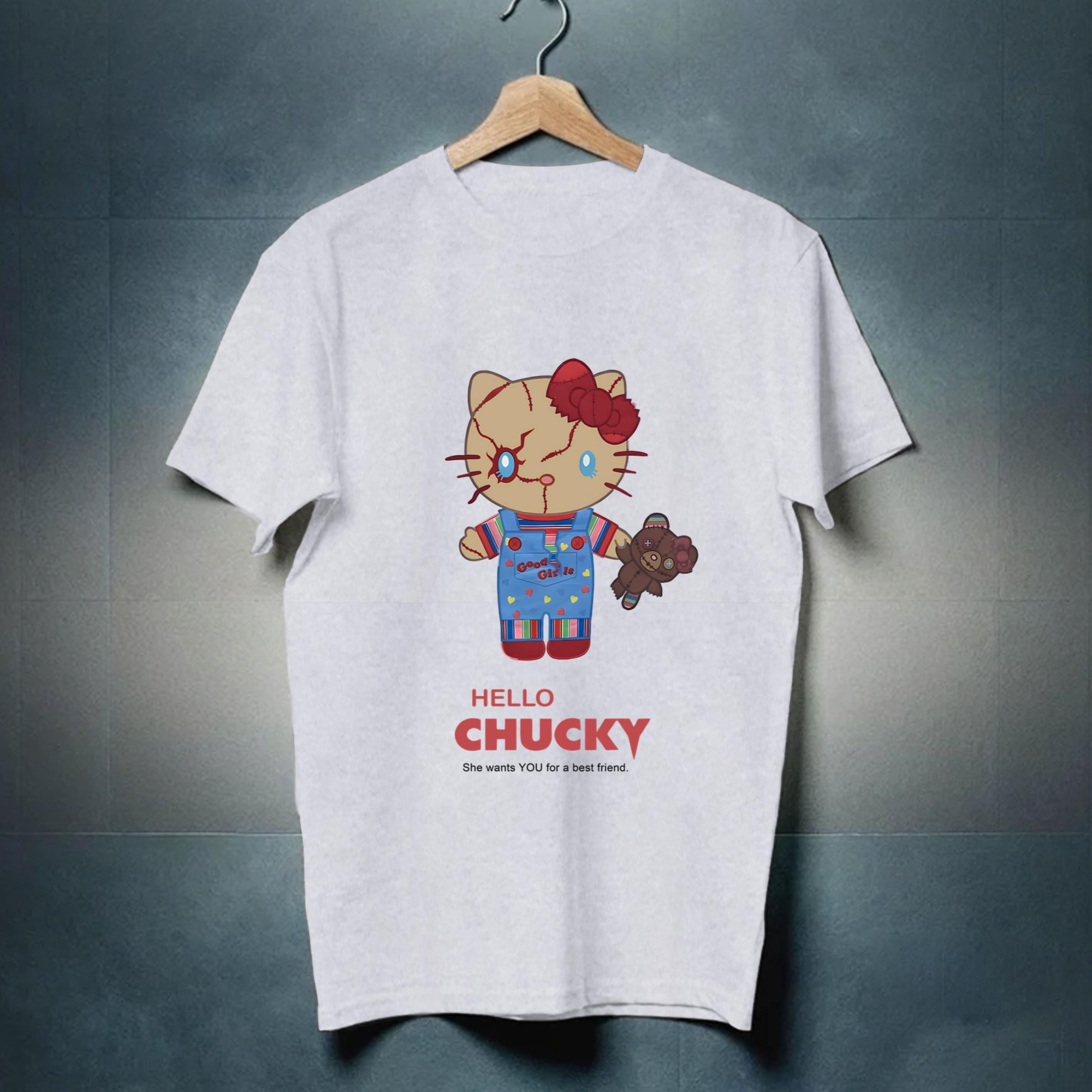 Original Cartoon Best Friend Ringer shirt, Hello cat Horror Movie ...