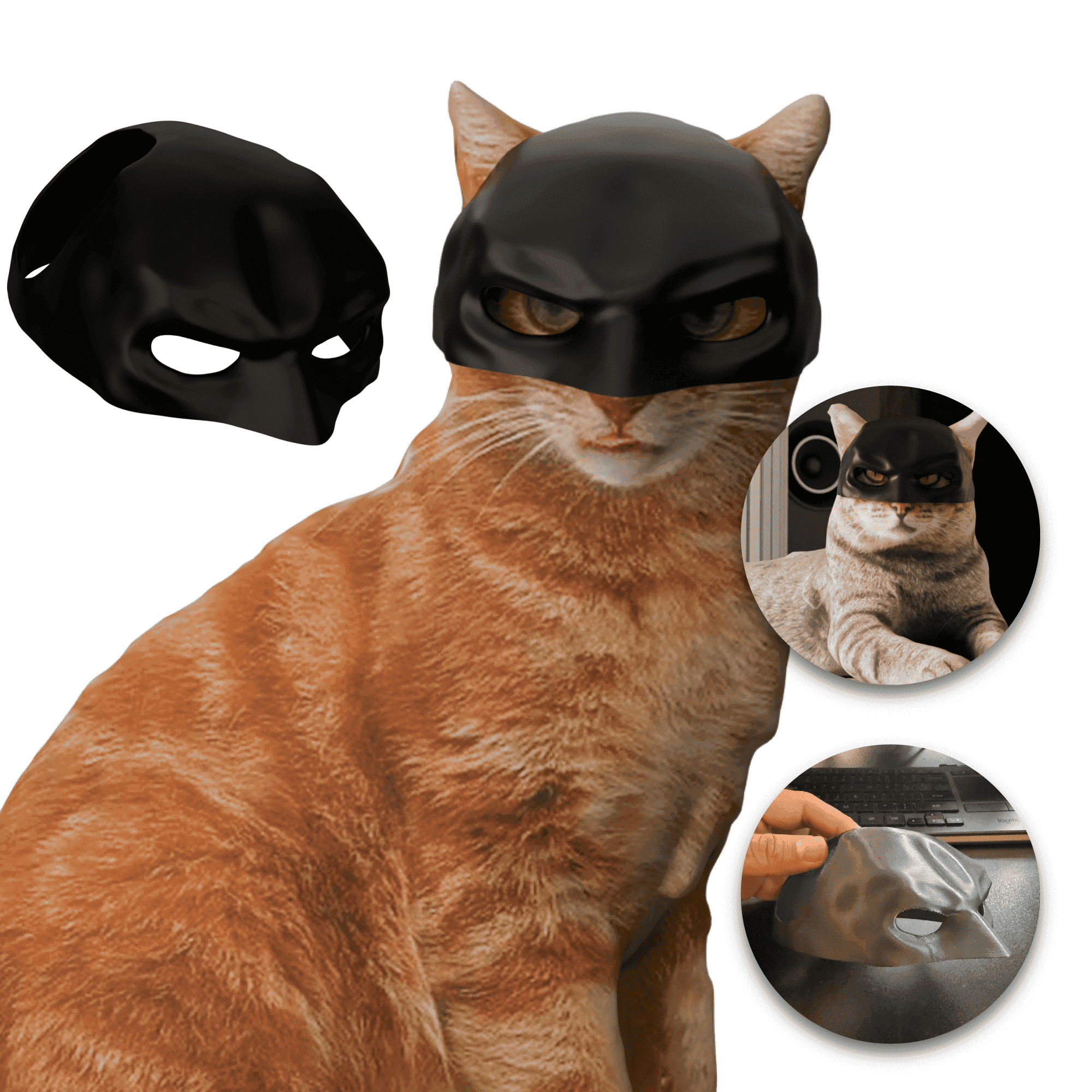 Original CatMan Cat Mask - 3D Printed Black Halloween Cat Costume ...