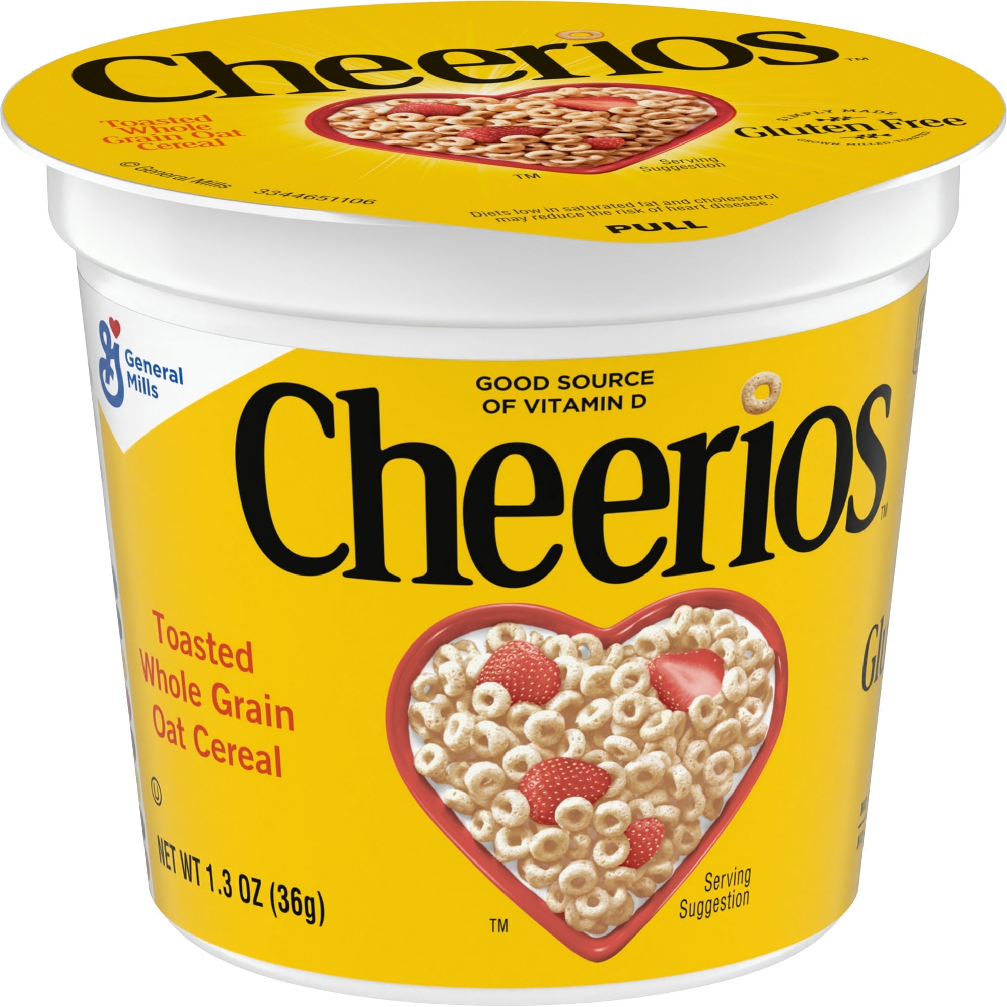Original Cheerios Heart Healthy Cereal Cup, 1.3 OZ (Pack 10) - Walmart.com