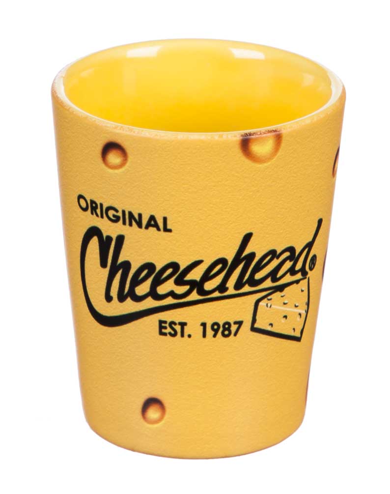 Original Cheesehead Ceramic 2-Tone Shot Glass - Gold Finish, 2 oz ...
