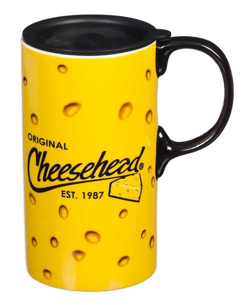Original Cheesehead Ceramic Tall Boy Travel Cup w/ Gift Box, 20 oz ...