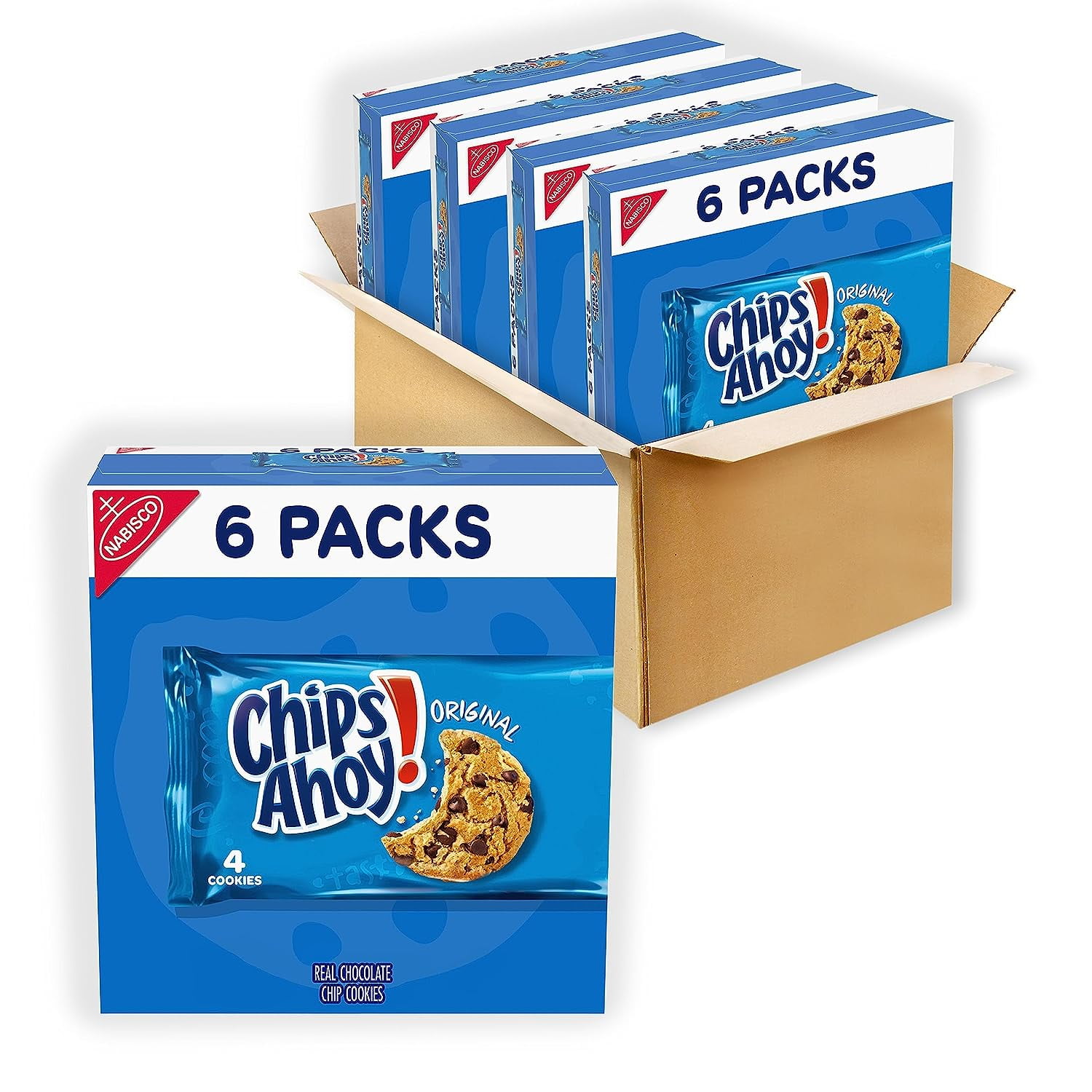 Original Chocolate Chip Cookies, 24 Total Snack Packs, 4 Boxes (4 ...
