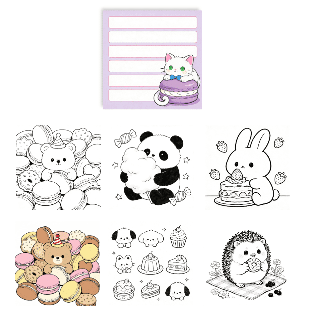 Original Coloring Sticky Notes (100 Pcs) - Double-Sided No-Repeat ...