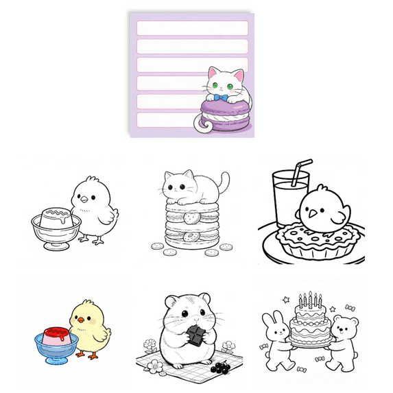 Original Coloring & Writing Sticky Notes (100 Pcs) - Double-Sided, 100 ...