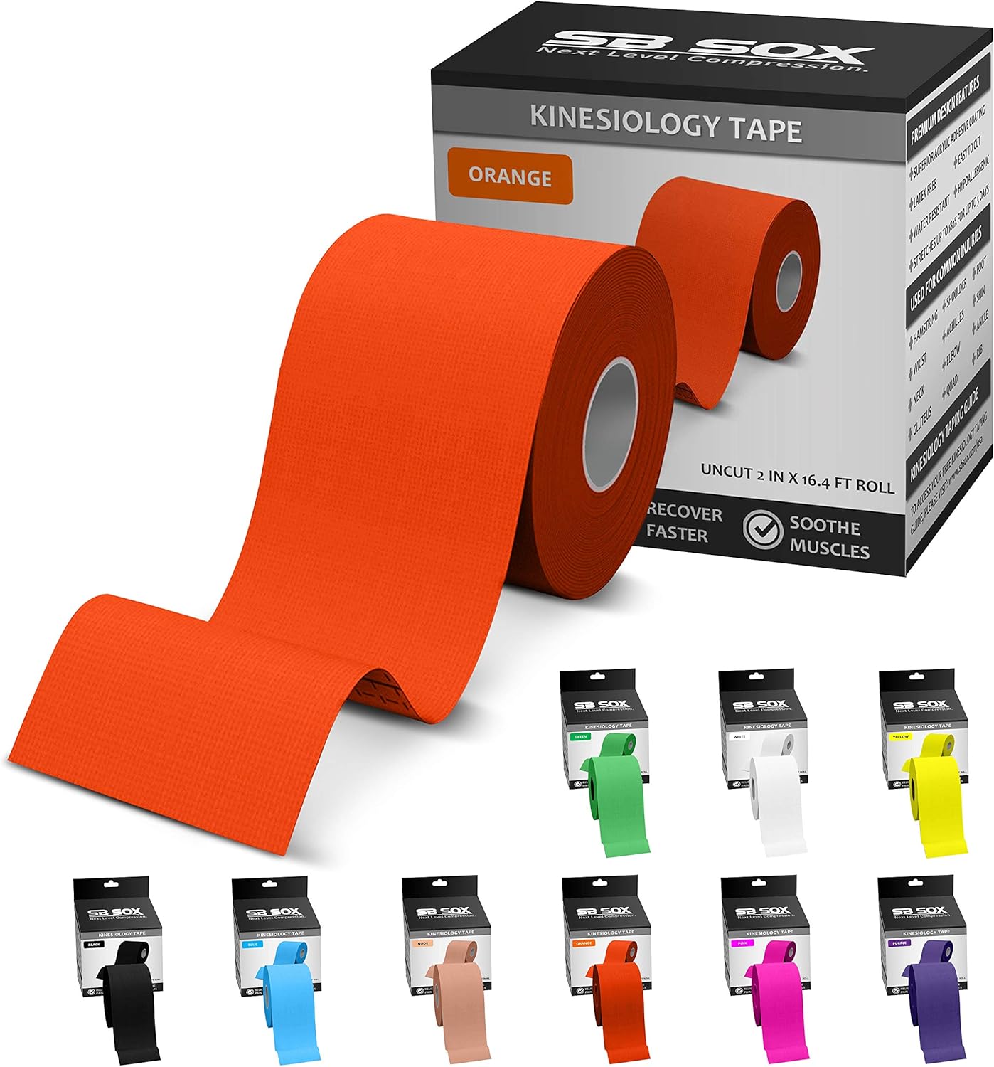 Original Cotton Kinesiology Tape Roll – Best Latex Free Athletic Tape ...