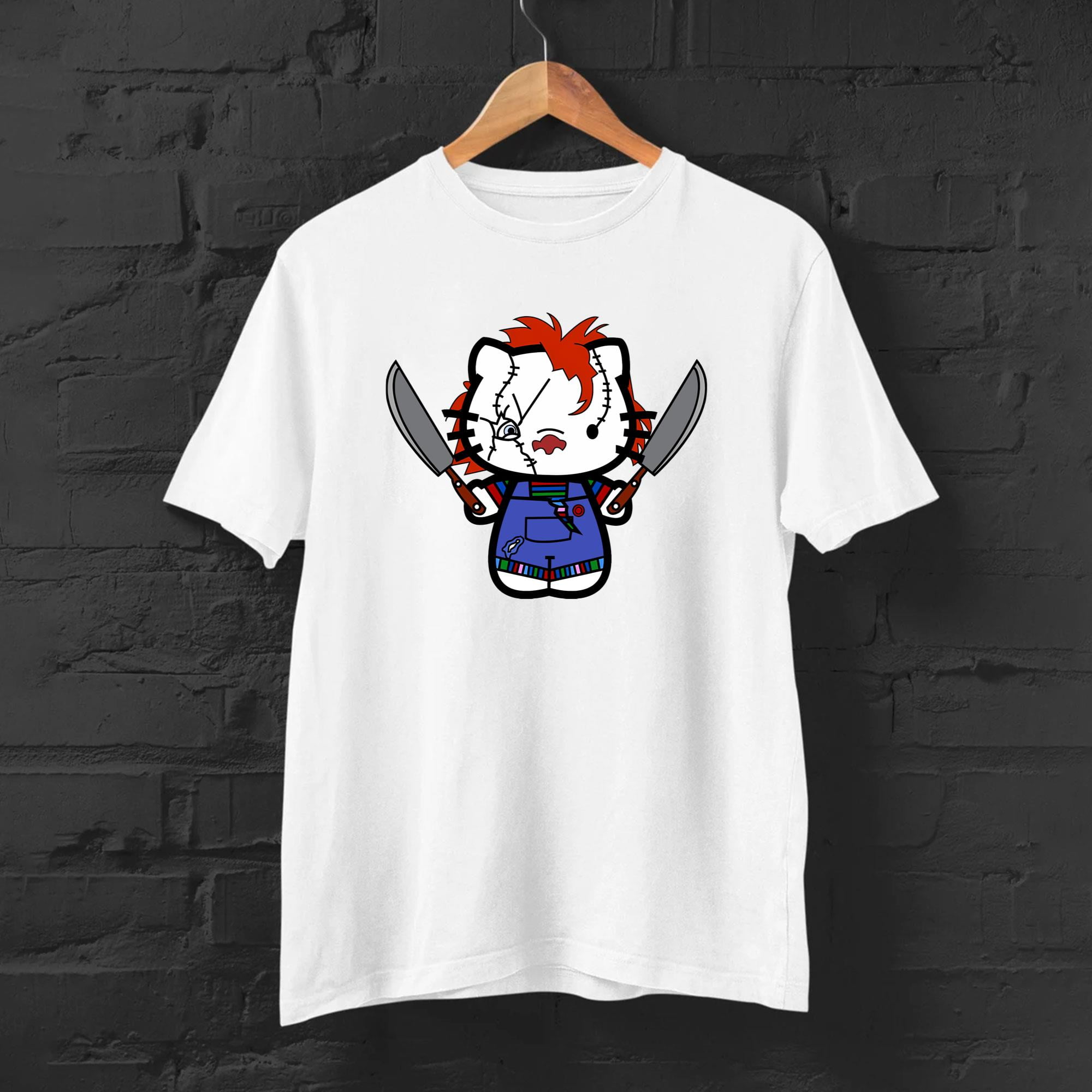 Original Cute Horror Embroidered Shirt, creepy kawaii fan tee, playful ...