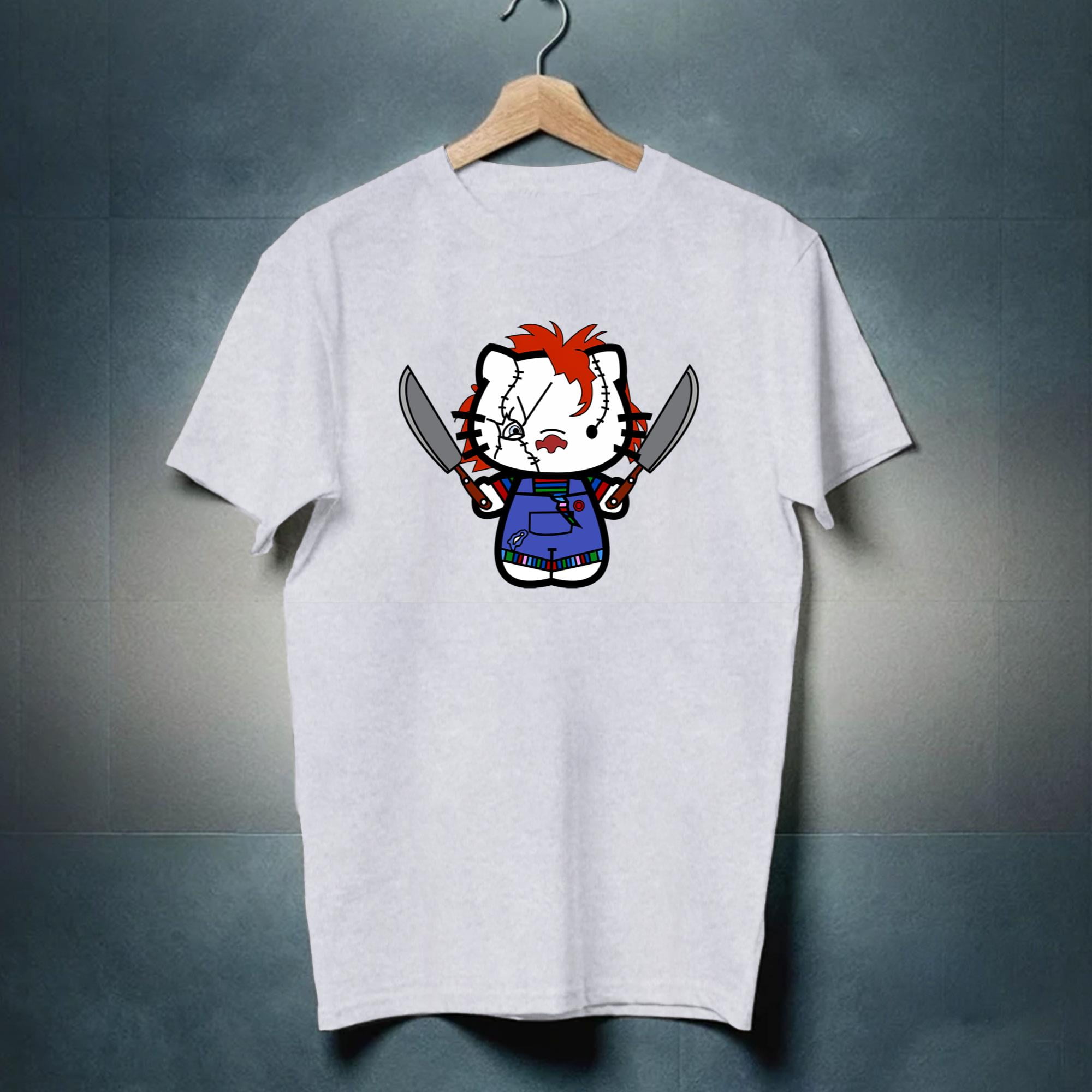 Original Cute Horror Embroidered Shirt, creepy kawaii fan tee, playful ...