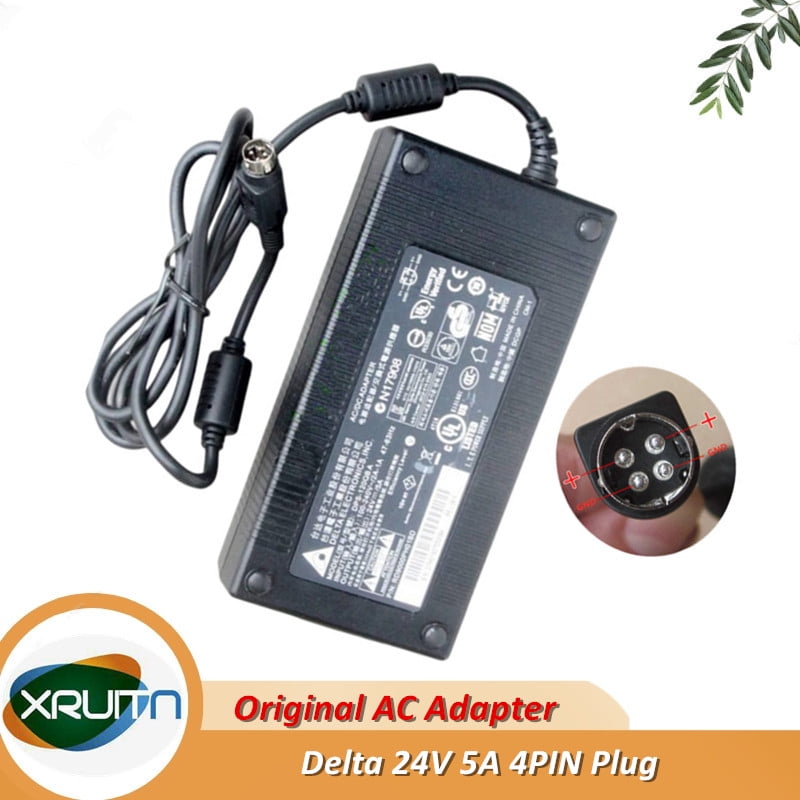 Original Delta Electronics DPS-120QBA 24V 5A 4-Pin DIN AC/DC Adapter ...