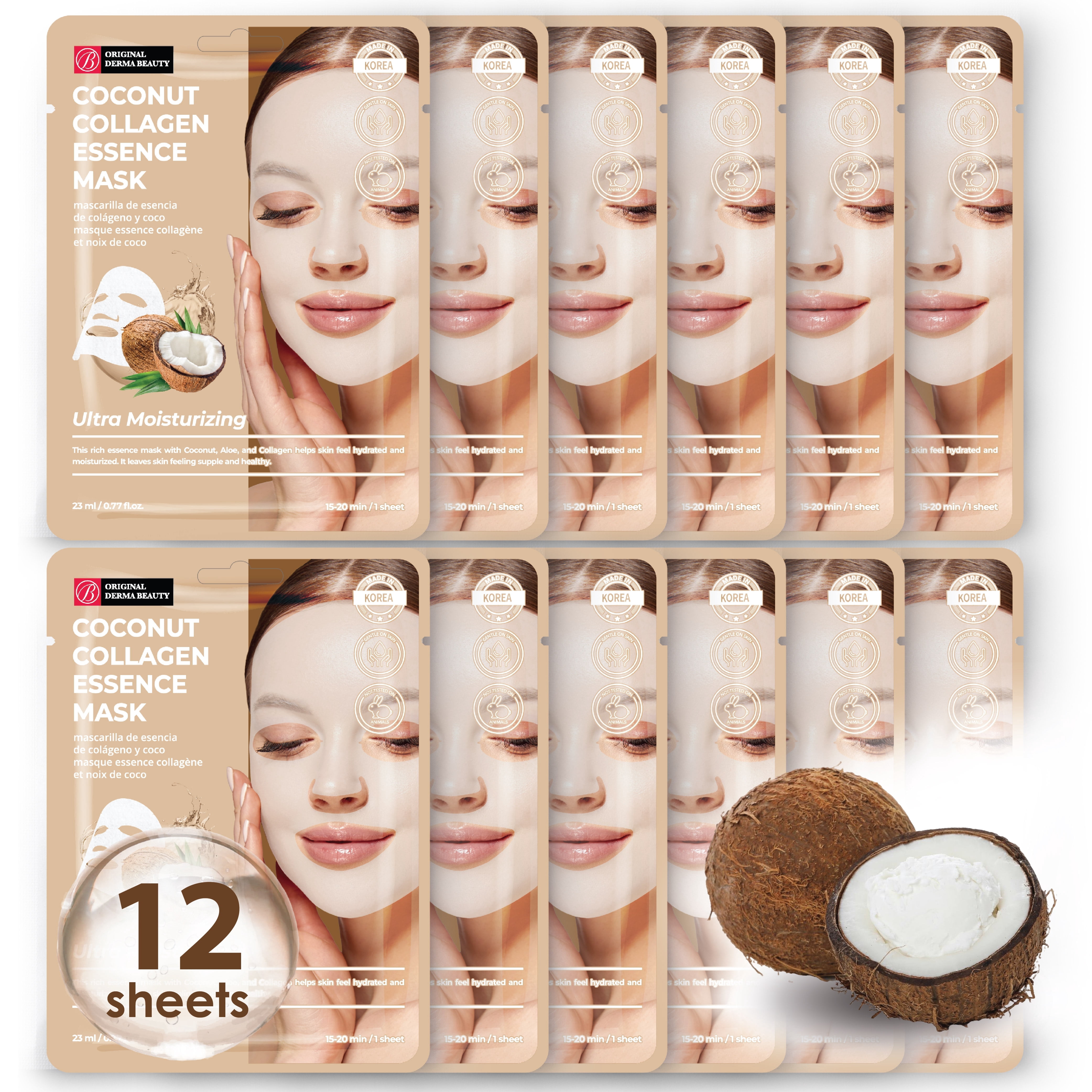 Original Derma Beauty 12 Pack Ultra Moisturizing Coconut Collagen ...