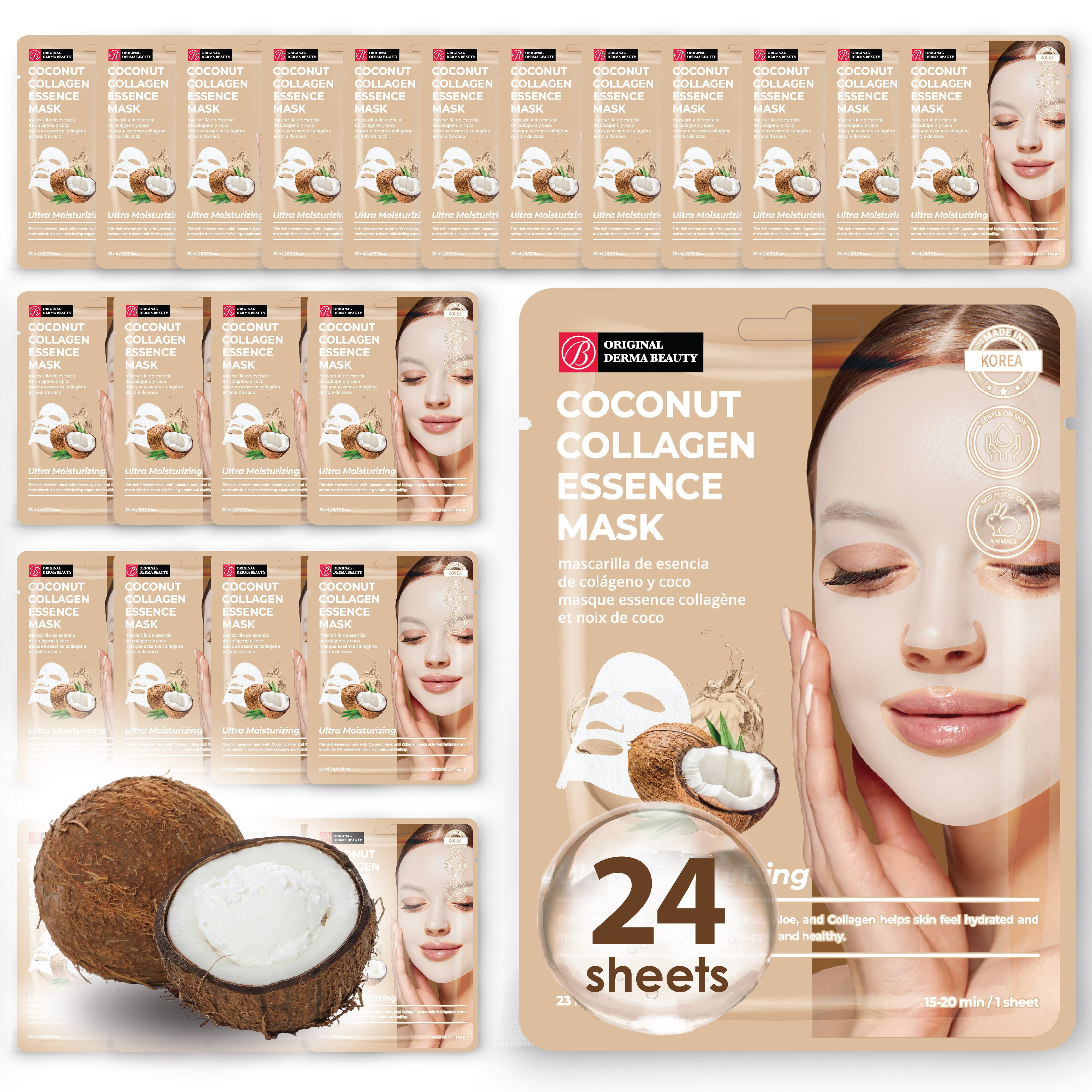 Original Derma Beauty 24 Pack Softening & Moisturizing Oat Essecne Mask ...