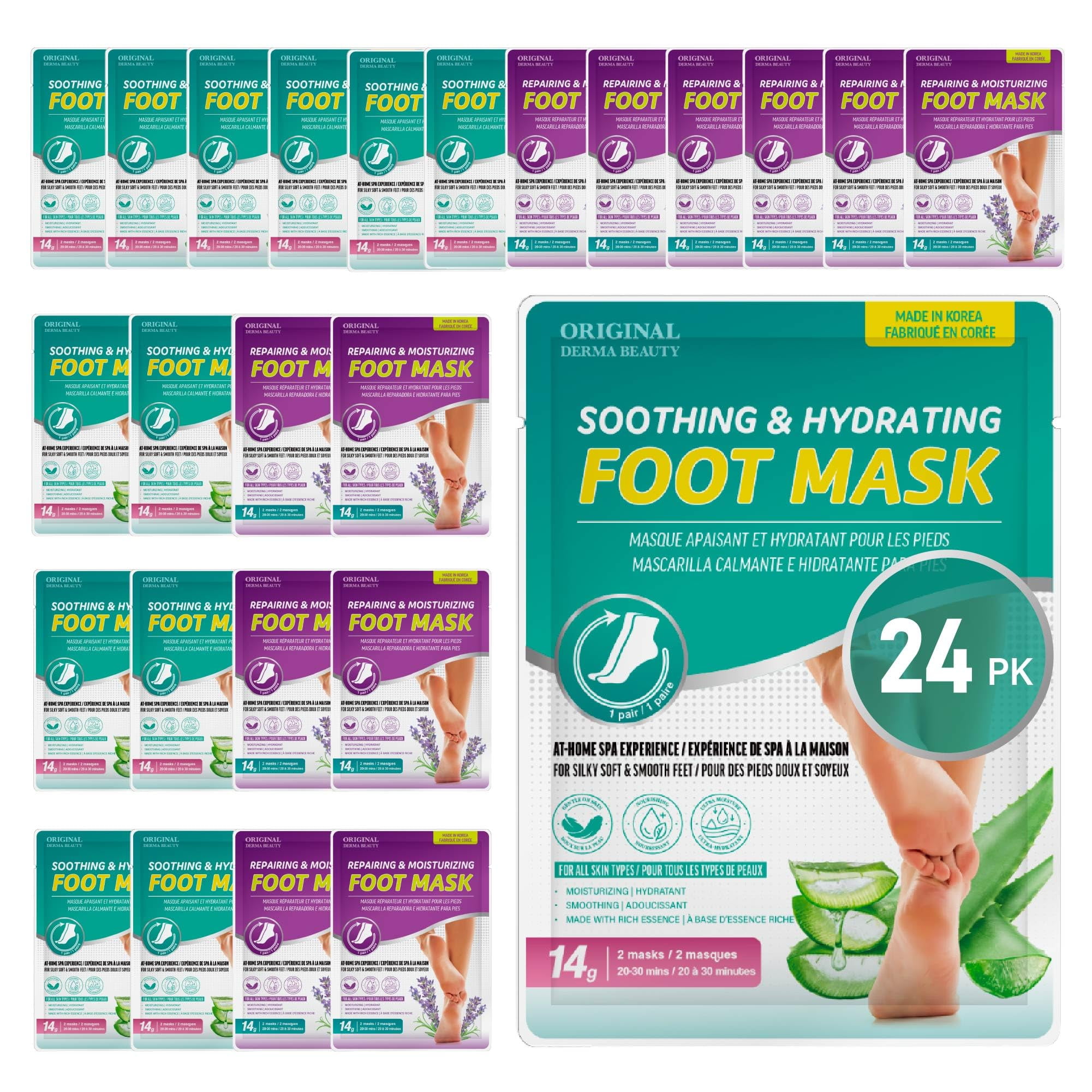 Original Derma Beauty 24PK Dry, Cracked Skin Foot Mask Moisturizing ...