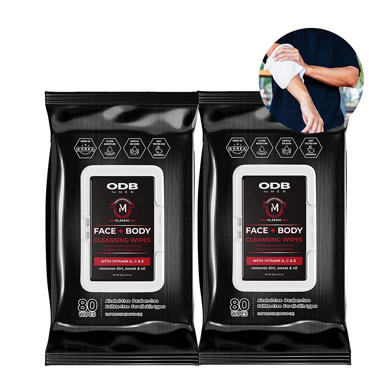 Original Derma Beauty for Men 160 Wipes Face Cleansing Wipes Body Wipes ...