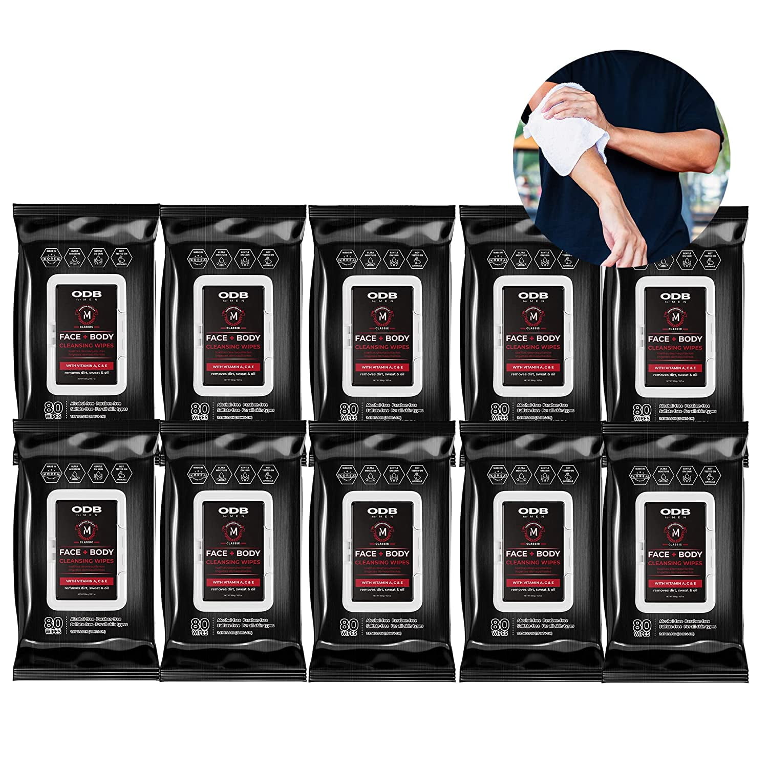 Original Derma Beauty for Men 800 Wipes Face Cleansing Wipes Body Wipes ...