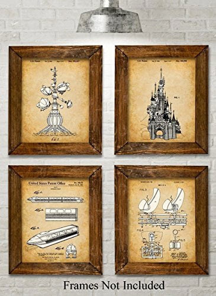 Original Disney Rides Patent Art Prints - Set of Four Photos (8x10 ...