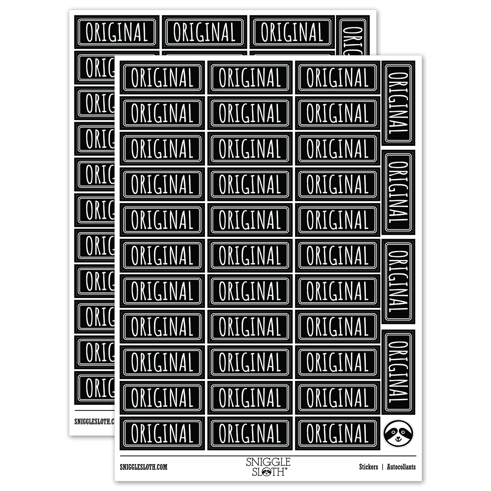 Original Double Line Border Document Sticker Set - Black - Gloss Finish ...