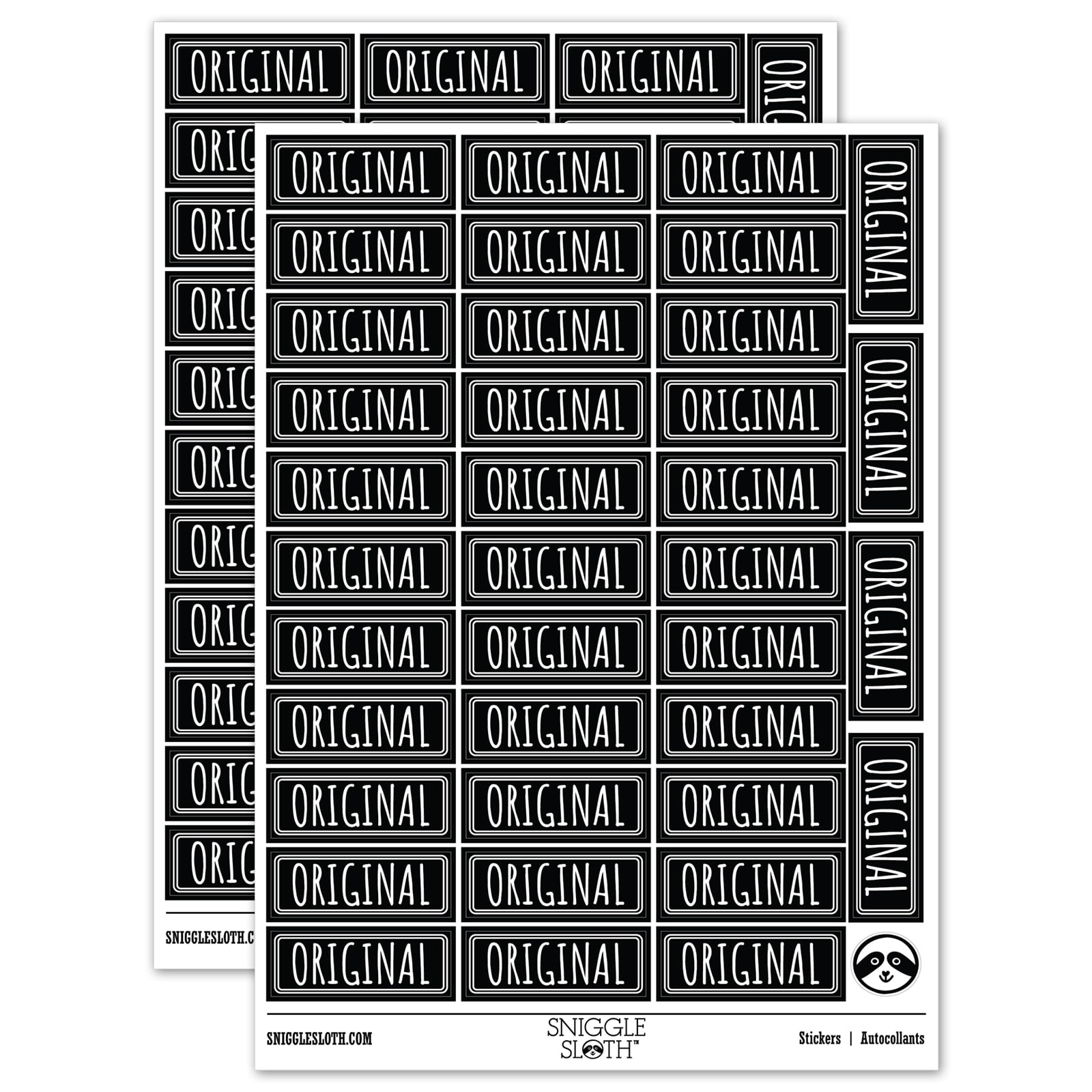 Original Double Line Border Document Sticker Set - Black - Matte Finish ...