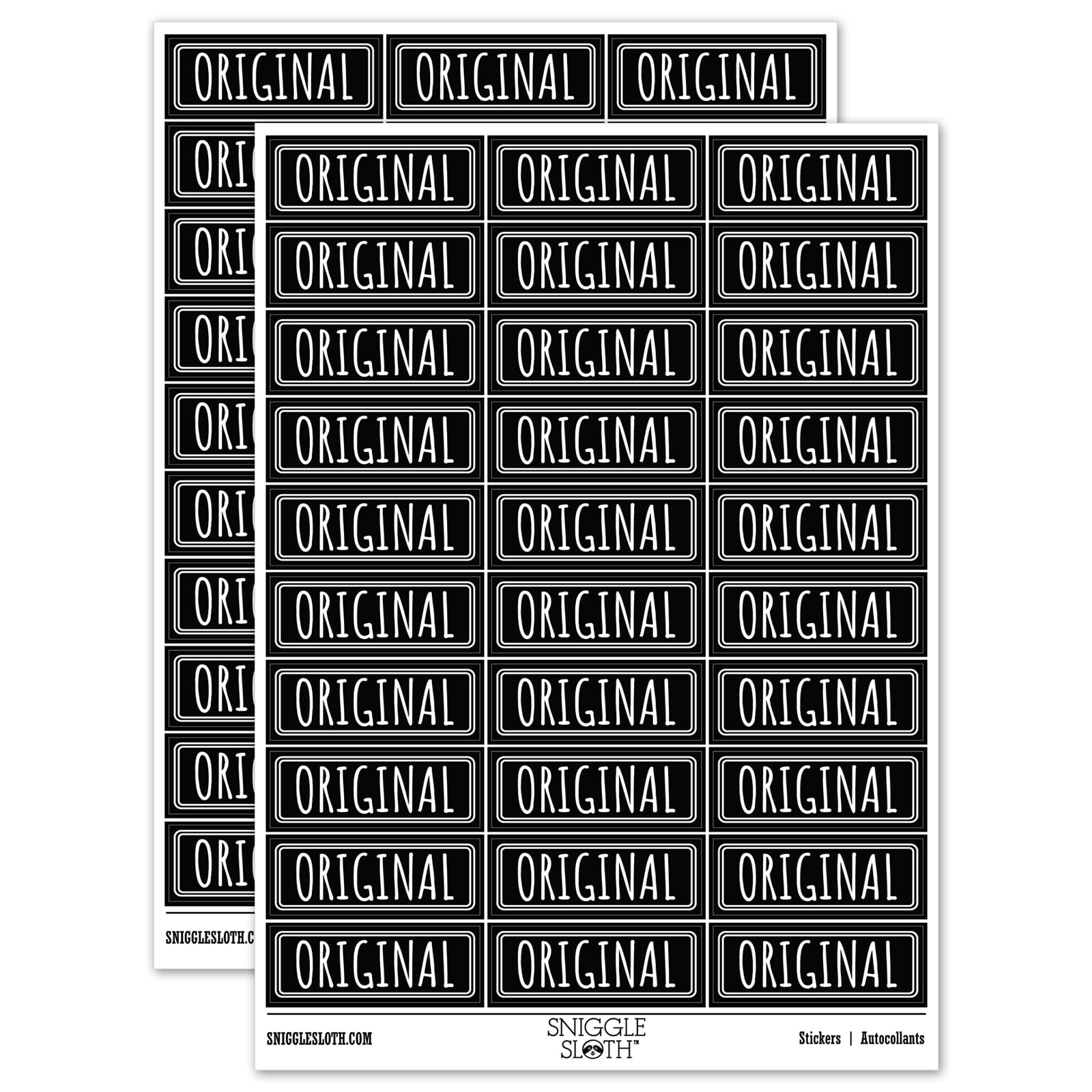 Original Double Line Border Document Sticker Set - Black - Matte Finish ...