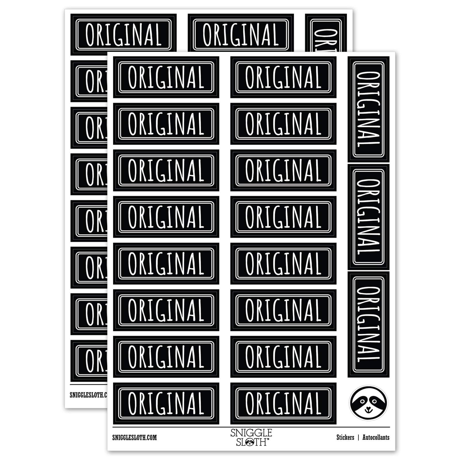 Original Double Line Border Document Sticker Set - Black - Matte Finish ...