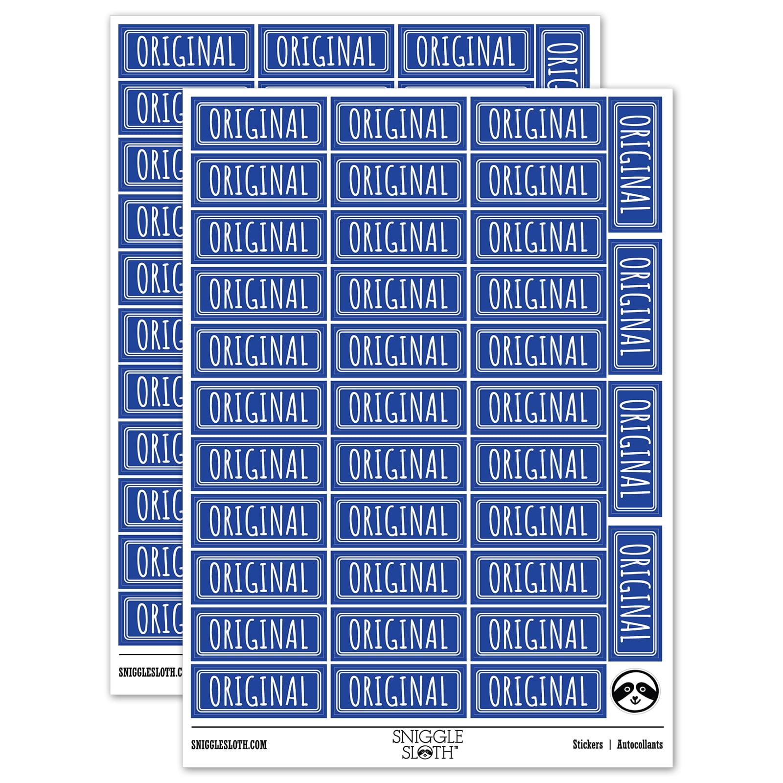 Original Double Line Border Document Sticker Set - Dark Blue - Matte ...