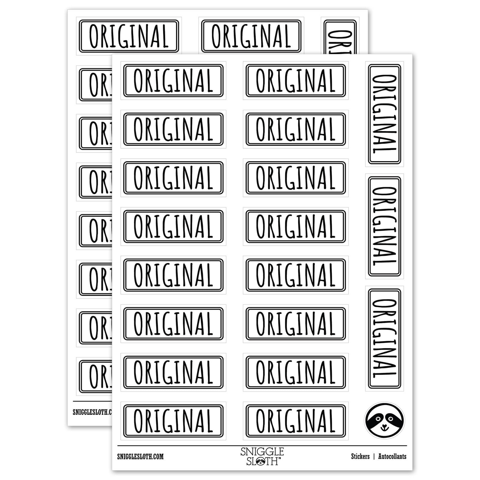 Original Double Line Border Document Sticker Set - White - Gloss Finish ...